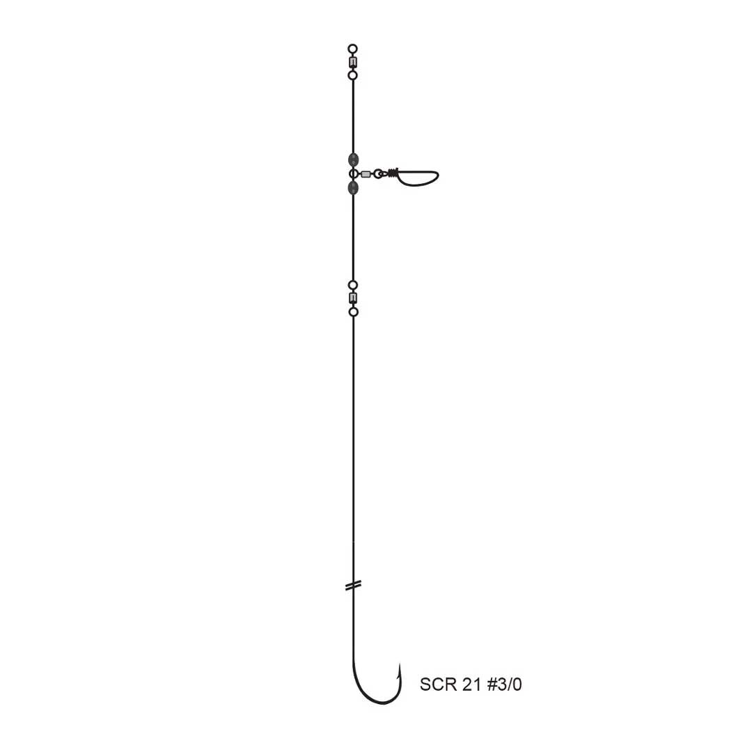 Cox & Rawle Bass Rig | Fixed Ledger Long Snood | Size #3/0 — Prime Angling